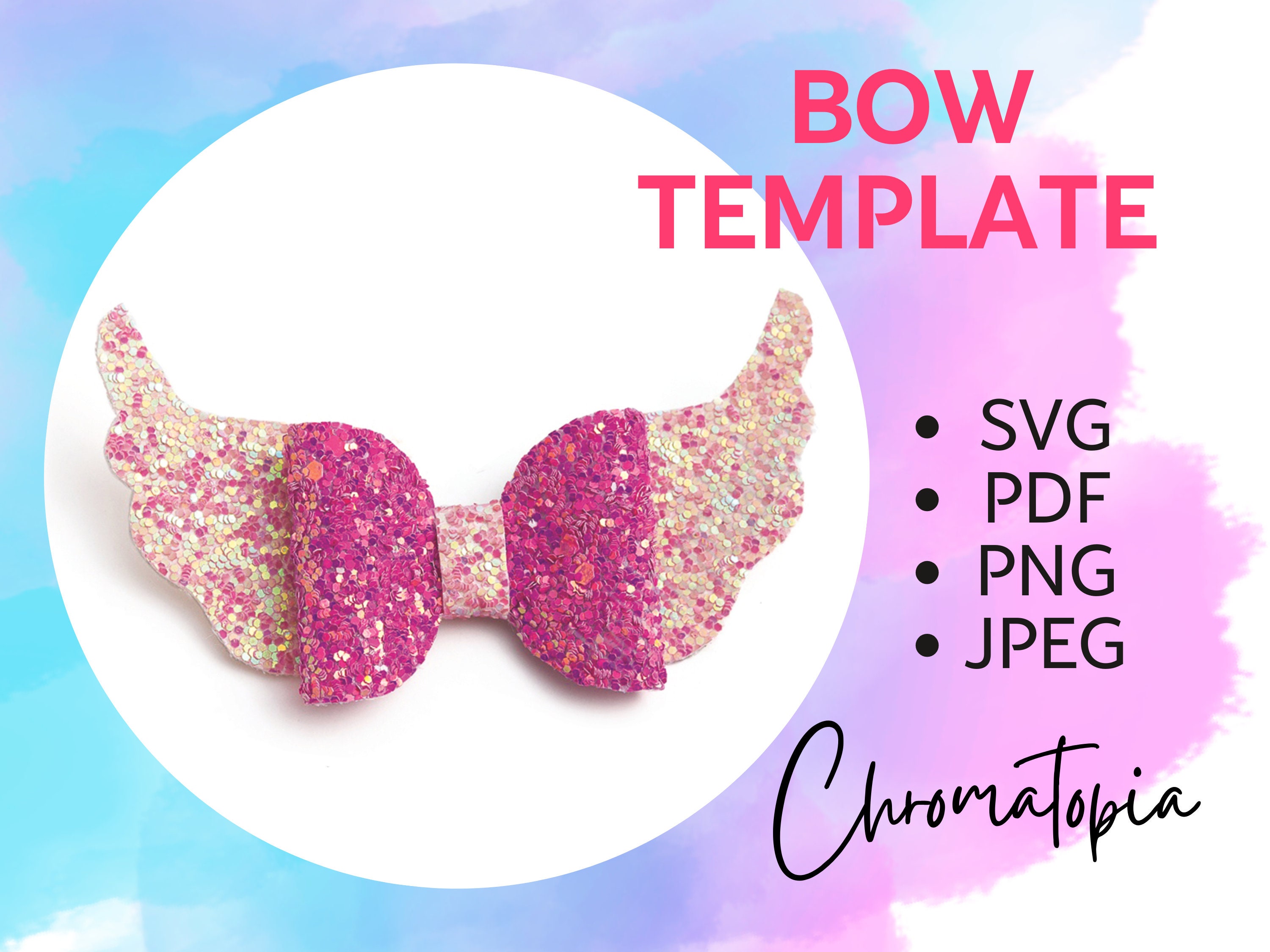 Bow Pattern With Wings - Bow Template SVG for Cricut and Other Cutting ...