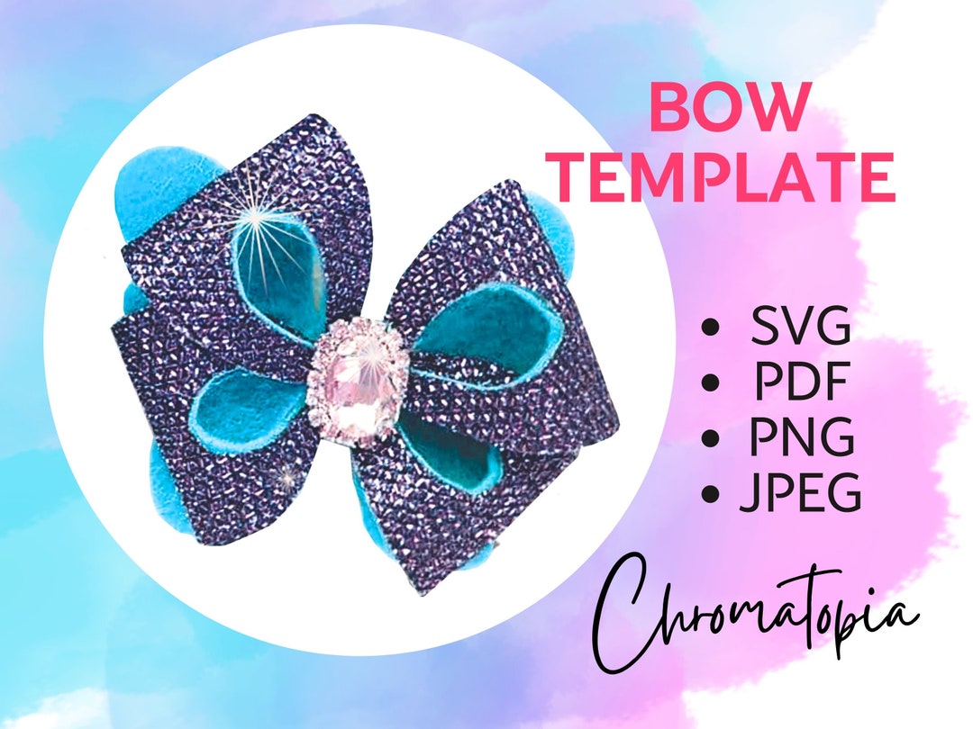 Stylish Hair Bow Pattern - Bow Template SVG for Cricut and Other ...