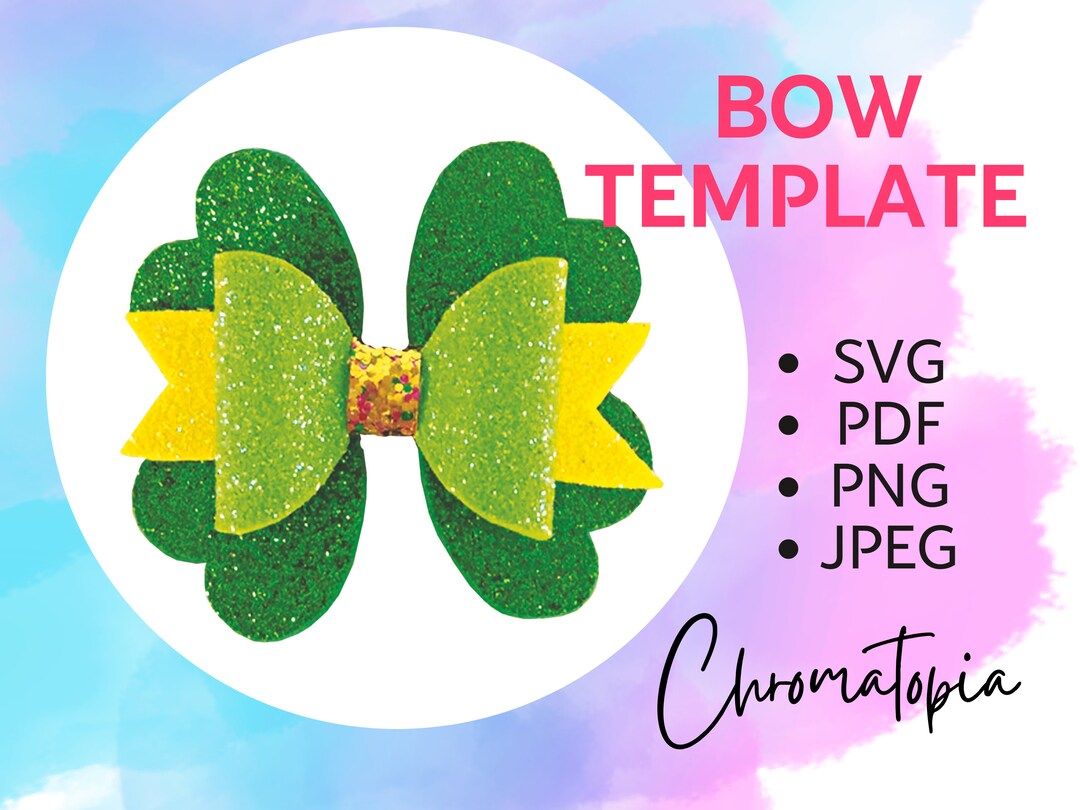 St Patrick's Bow SVG, Four Leaf Clover Bow Template, Shamrock Faux ...