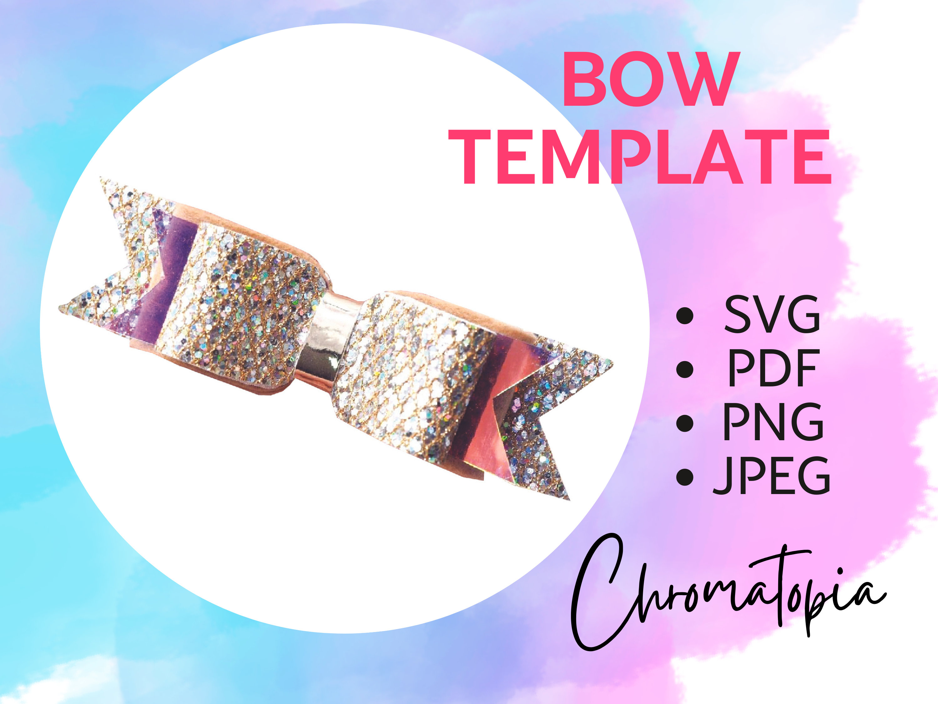 Narrow Faux Leather Hair Bow Template SVG Cut File for Cricut ...