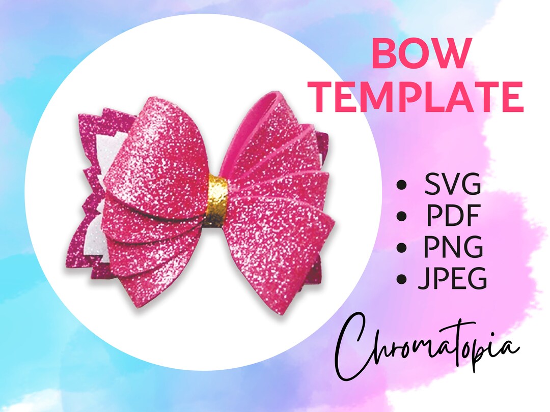Stylish Faux Leather Hair Bow Template SVG for Cricut Cut File - Pdf ...