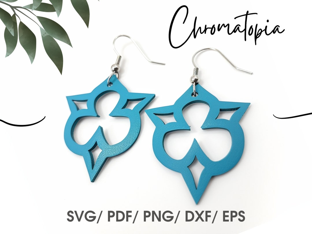 Trefoil in a Triangle Frame Faux Leather Earring Svg - SVG Cut File ...