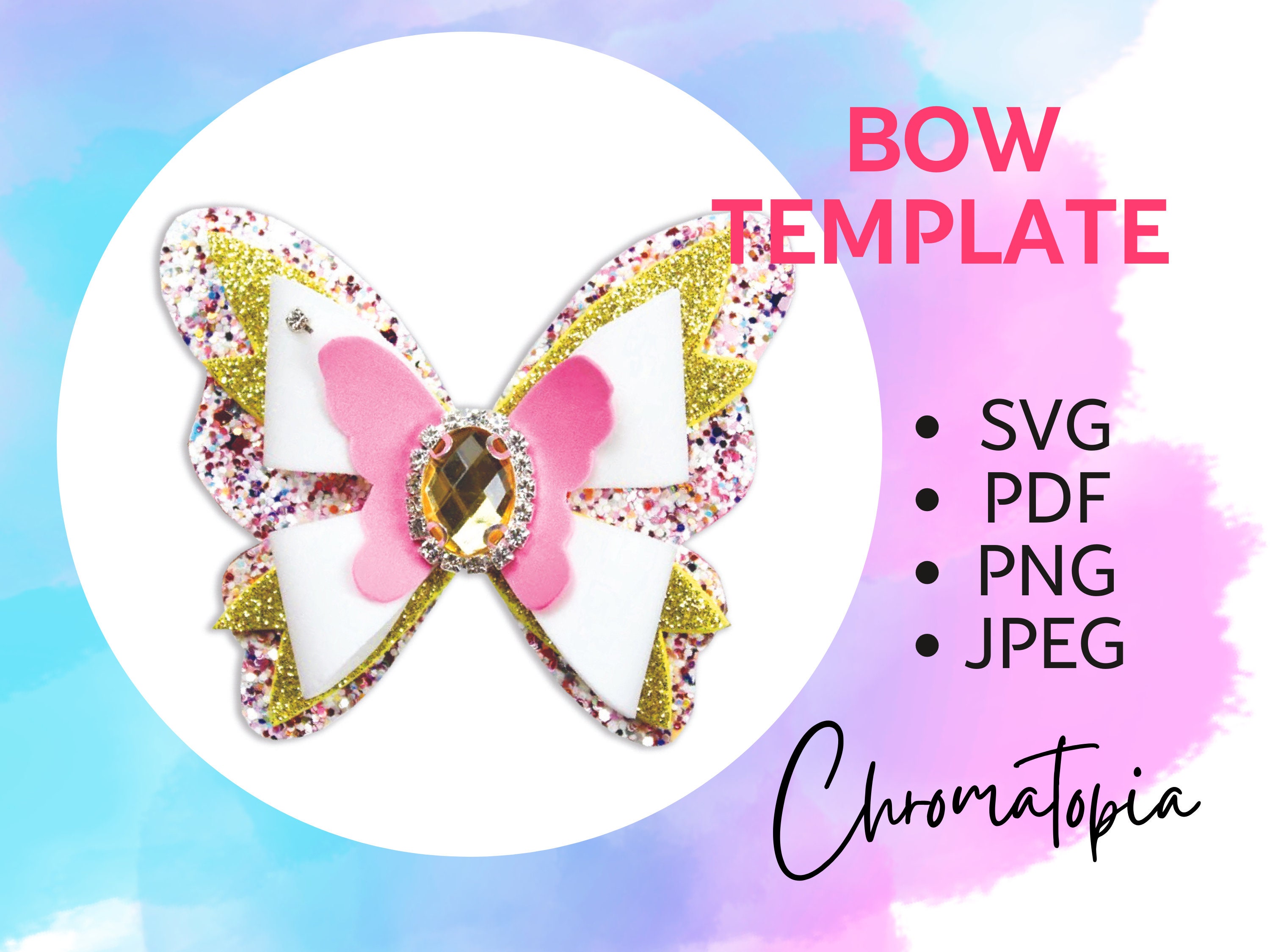 Butterfly Bow SVG Hair Bow Template SVG Cut File for Cricut Silhouette ...