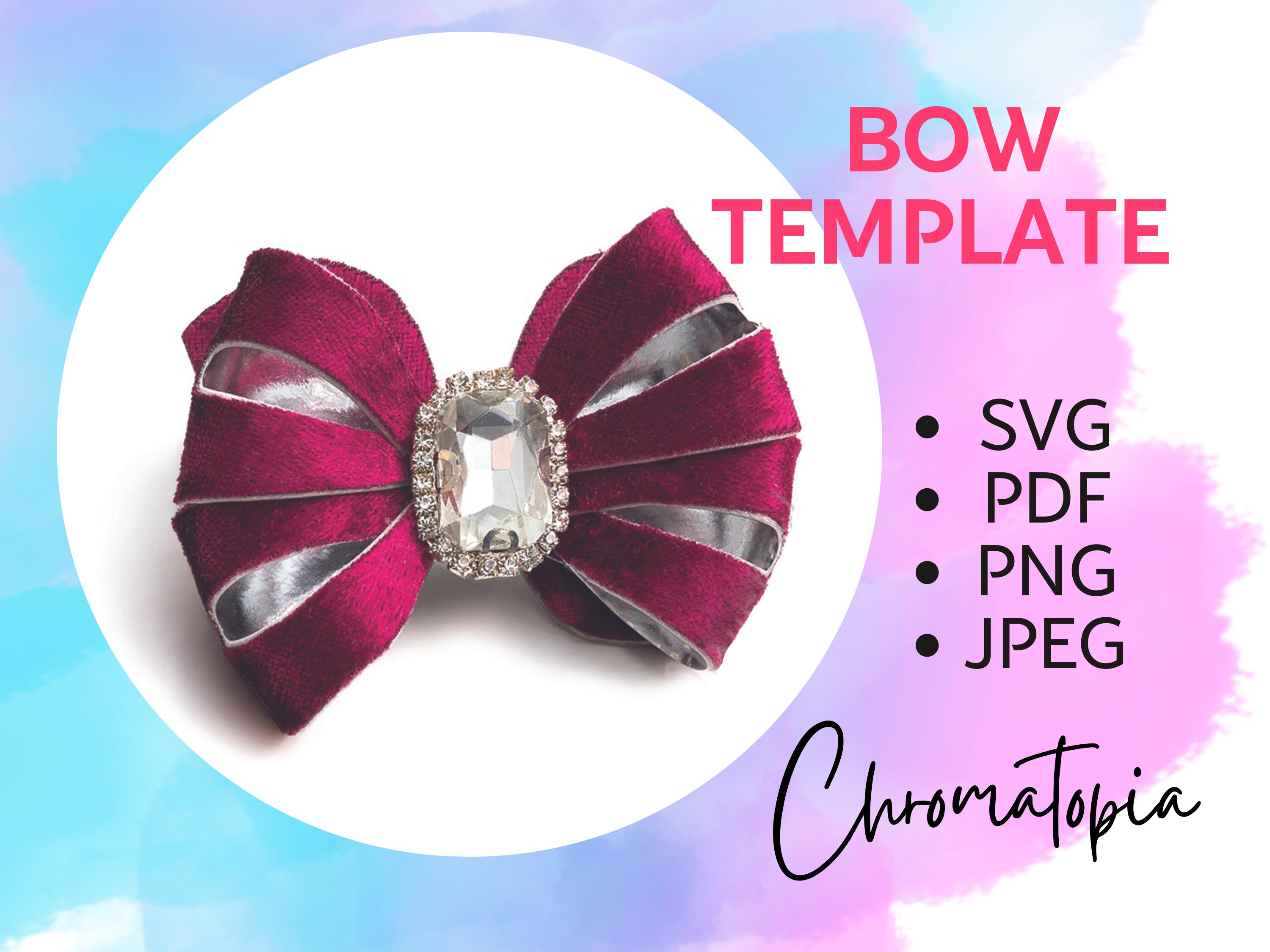Exquisite Bow Template SVG, Bow PDF, Hair Bow Template, Cricut Bow Svg ...