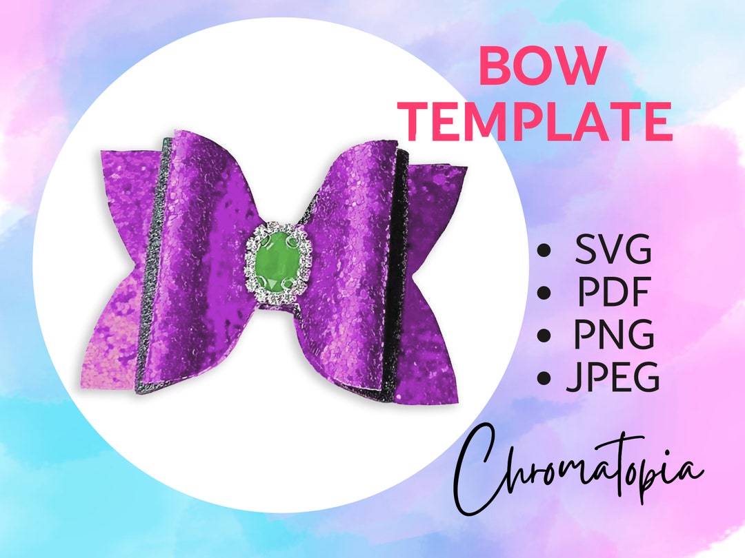Hair Bow Pattern - Bow Template SVG for Cricut and Other Cutting ...