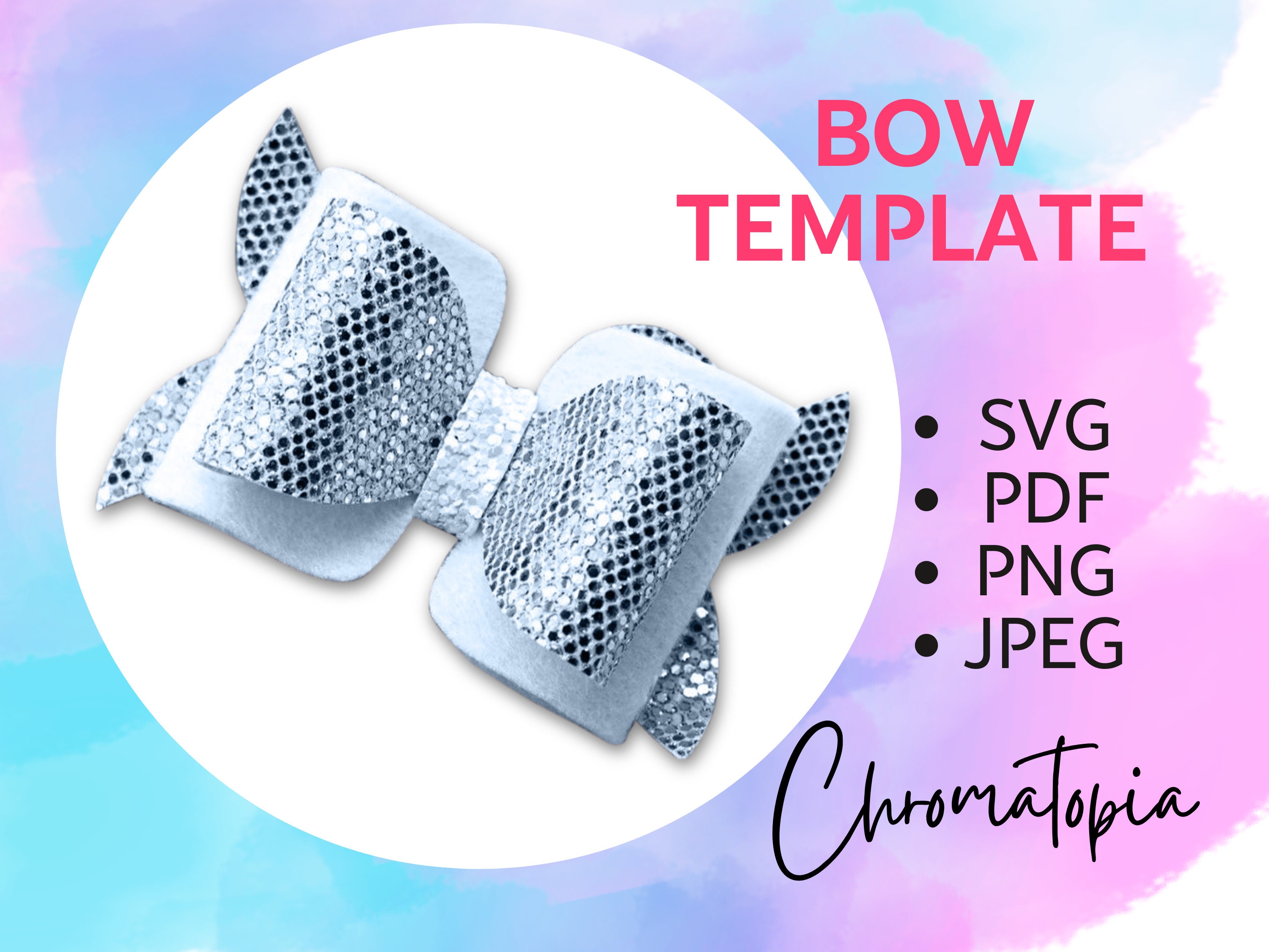 Mermaid Tail Bow Template SVG for Cricut and Other Cutting Machines ...