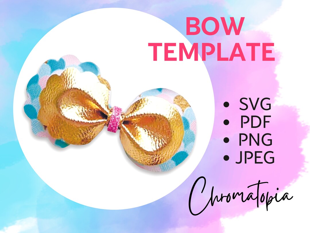 Wavy and Round Bow Template SVG for Cricut, Silhouette - DIY Hair Bows ...
