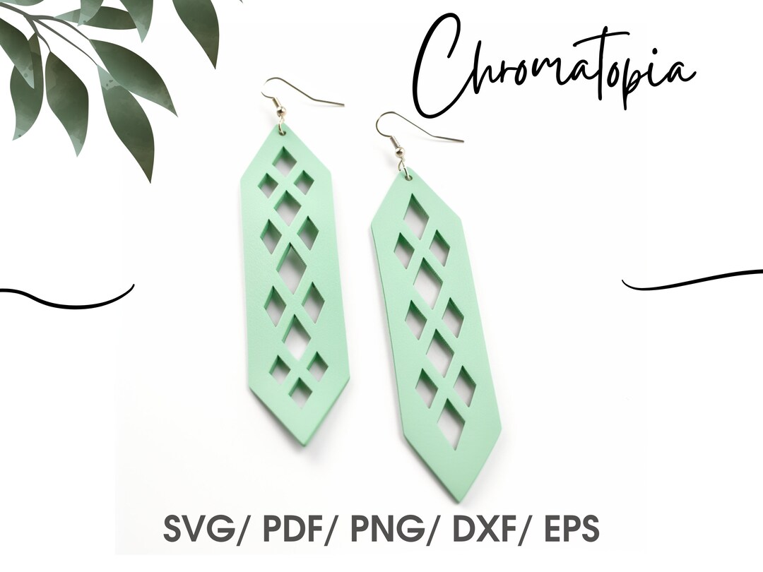 Abstract Tie Shape With Lozenges Pattern Earring Svg - Laser Cut - File ...