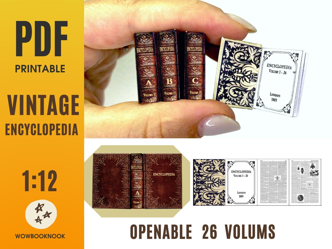 Vintage Encyclopedia 26 Volums Mini Books Openeable Pages Printable ...