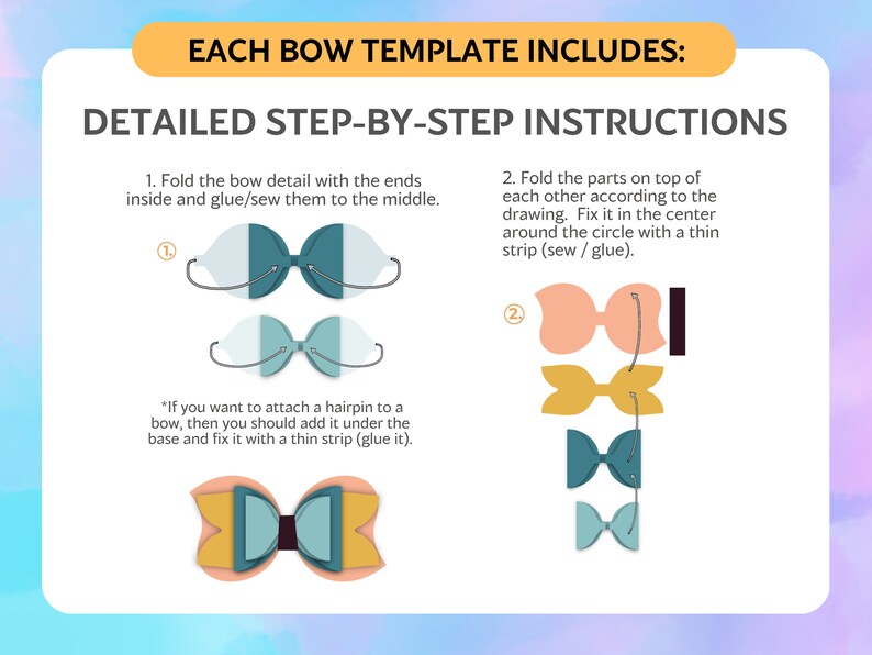 Stylish Bow Template SVG Bow PDF Hair Bow Template Cricut - Etsy