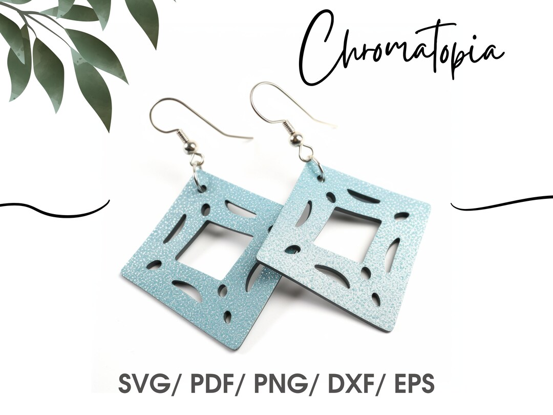 Rhombus Shape With Geometric Pattern Earring Svg Laser Cut File for ...
