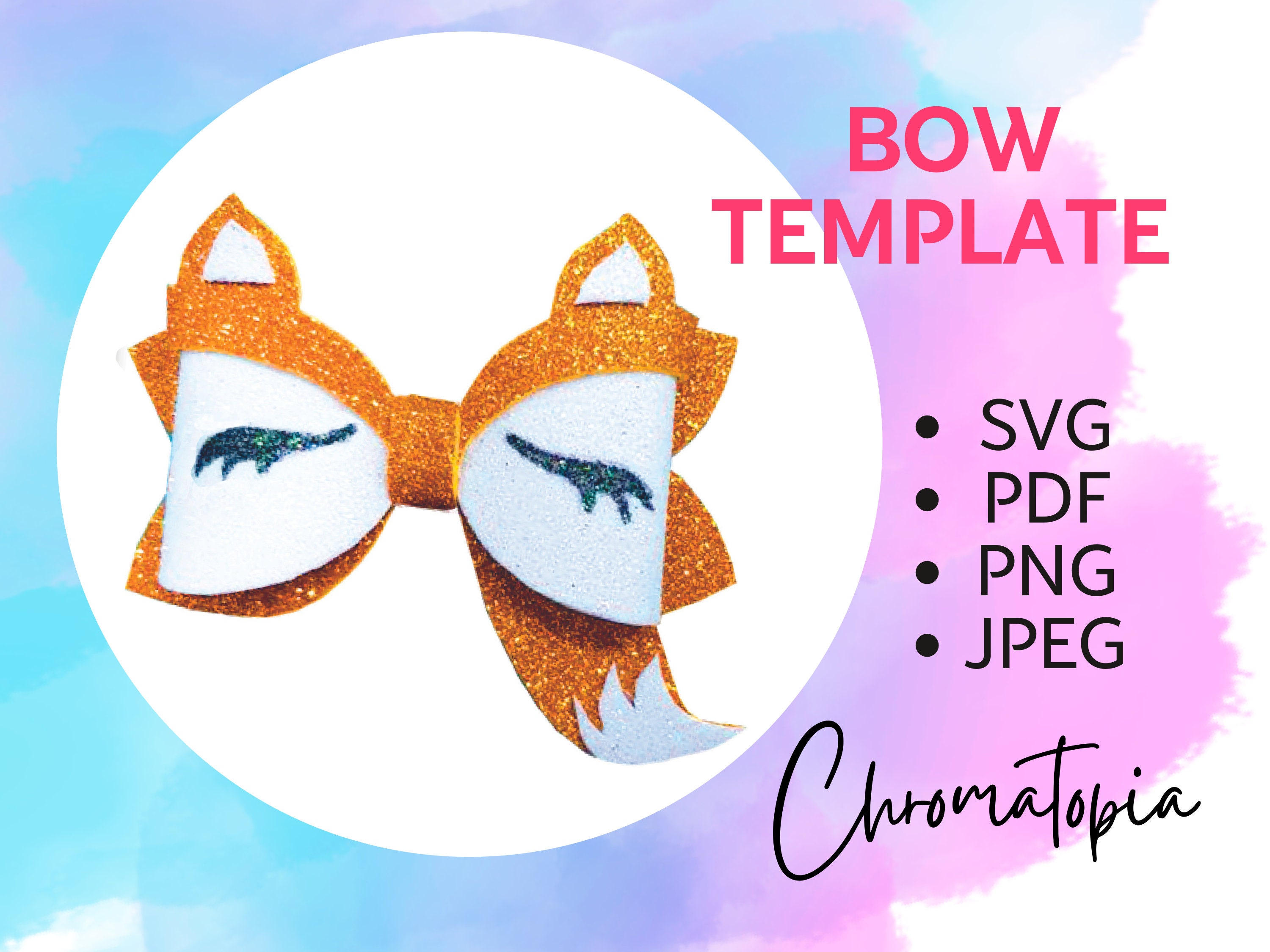 Fox Hair Bow Pattern - Bow Template SVG for Cricut and Other Cutting ...