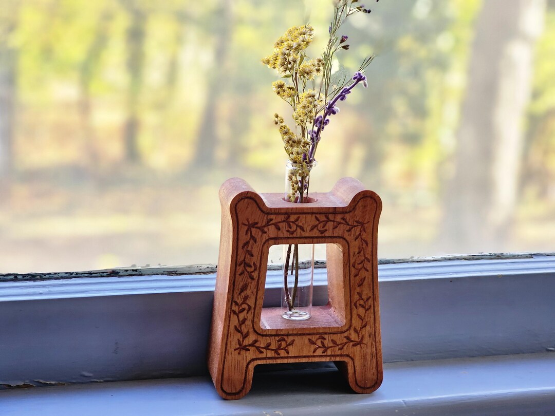 Wooden Vine Pattern Propagation Station for Plant Lovers, Boho-inspired ...