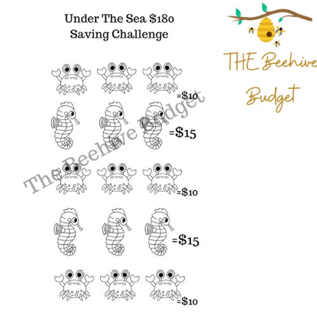 A6 Under the Sea Saving Challenge/ Cash Envelope. Binder/ Printable ...