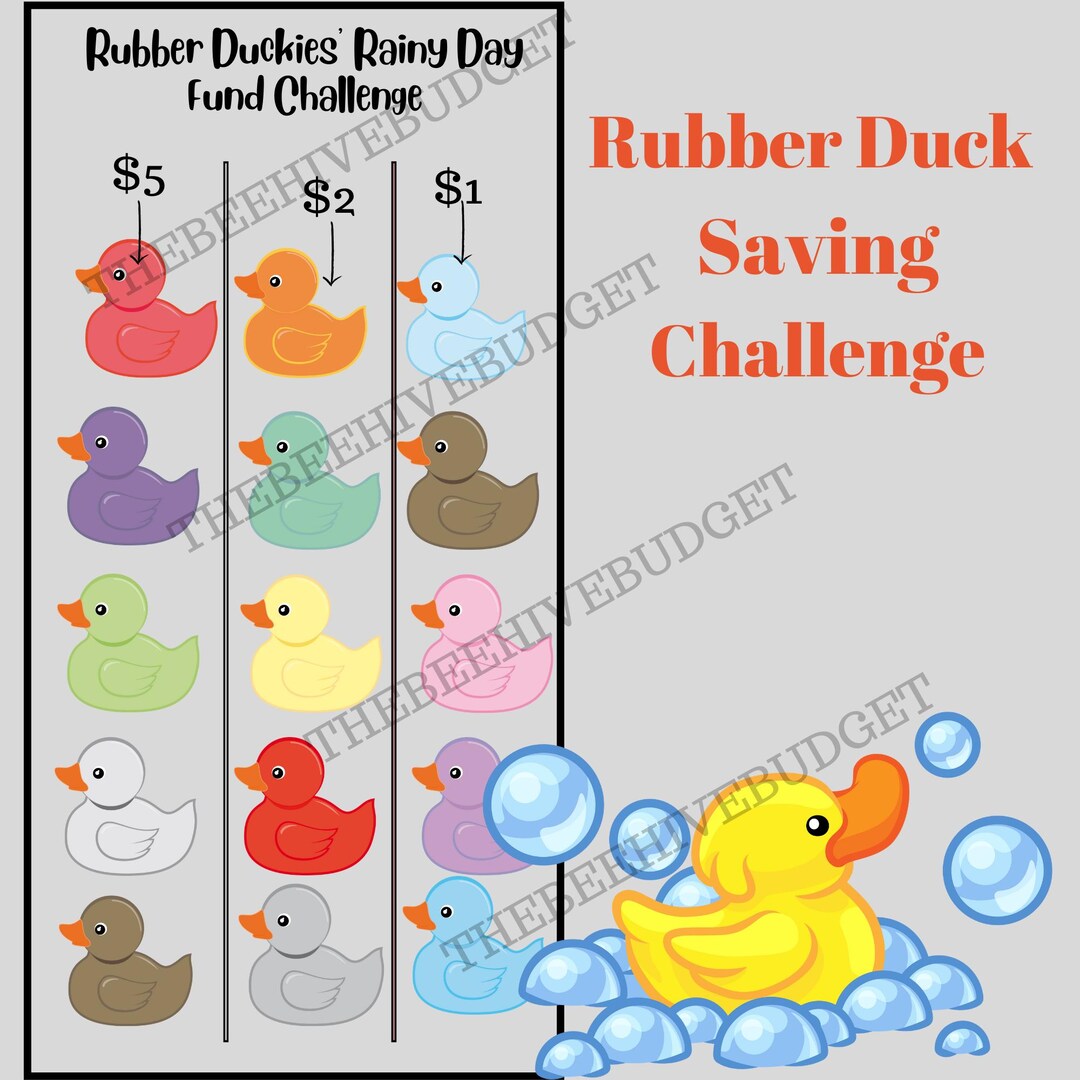 Rubber Duck Saving Challenge Printable L A6 Budget Binder L Money ...