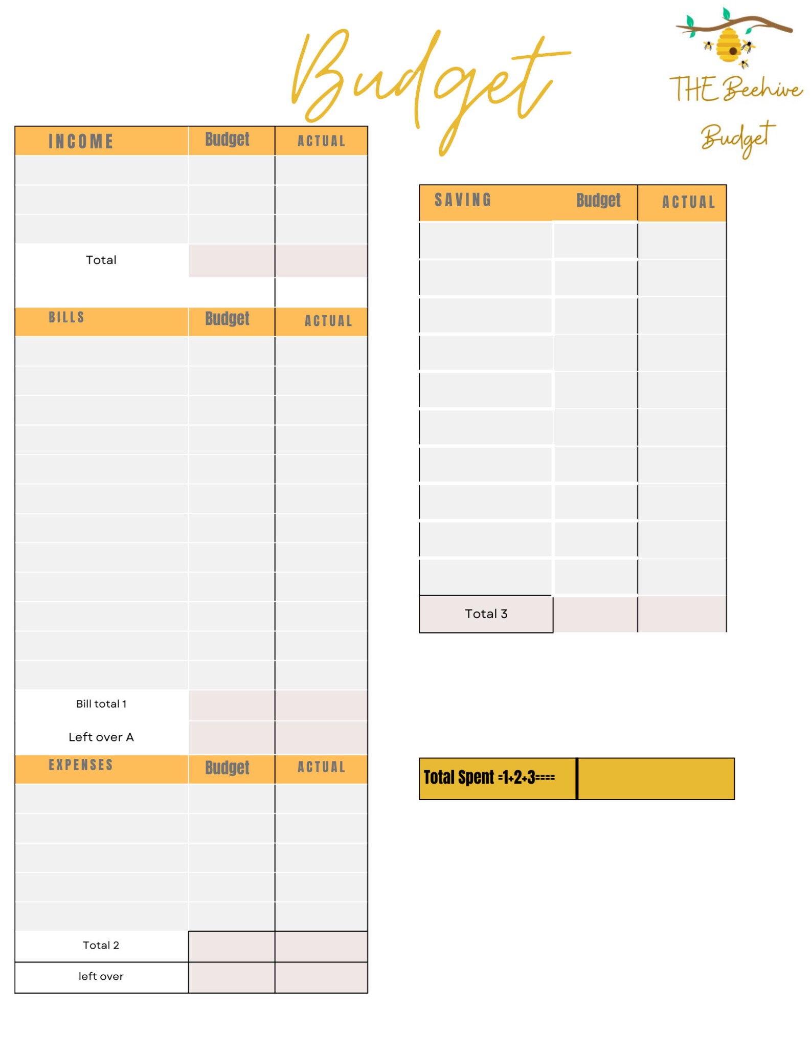 Zero-based Budget Printable Sheet – Monthly Budget Planner & Expense ...