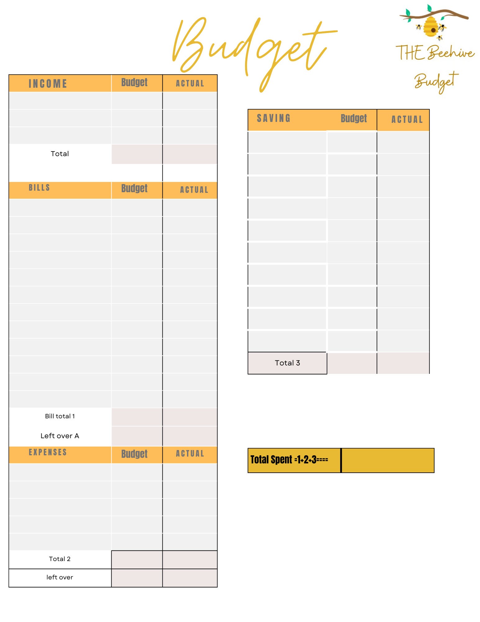 Zero-based Budget Printable Sheet – Monthly Budget Planner & Expense ...