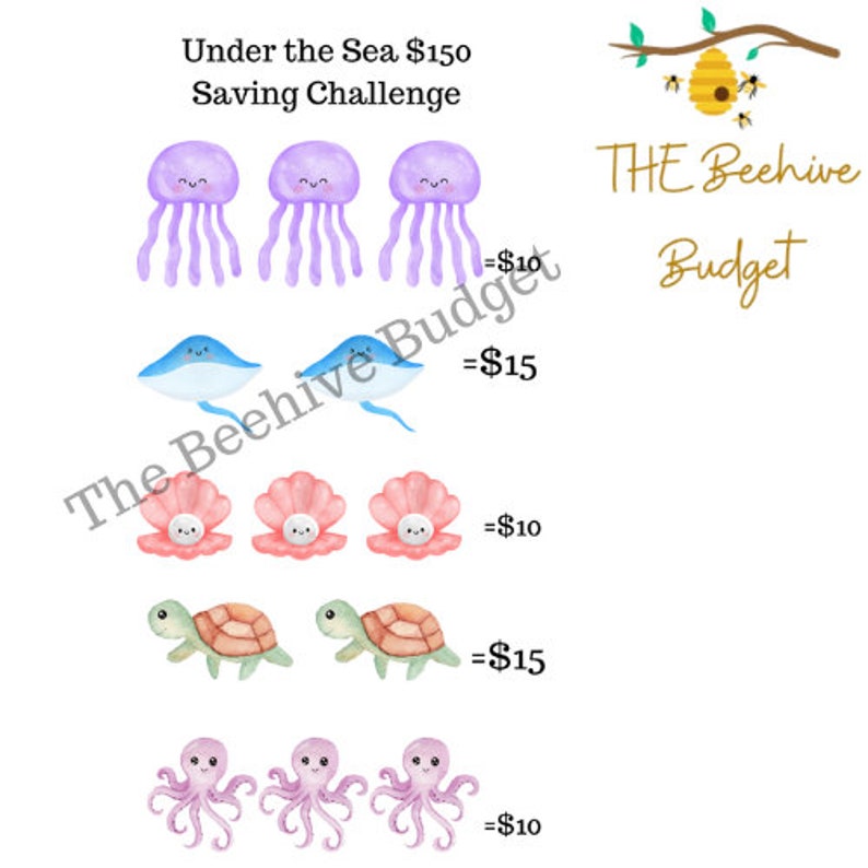 Under the Sea A6 Saving Challenge/ Cash Envelope Binder/ Printable ...