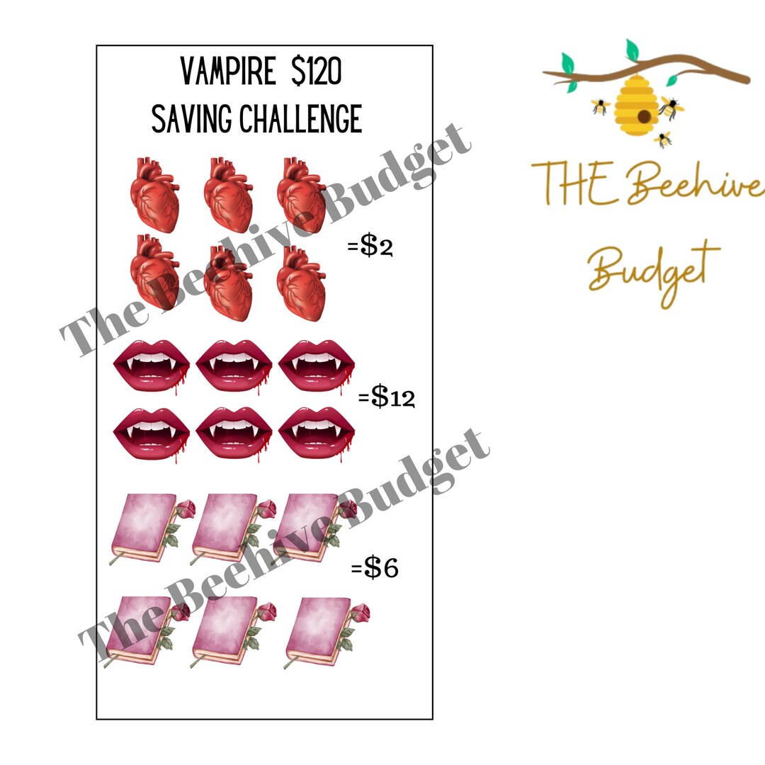 Vampire Saving Challenge/a6 Cash Budget Binder.wallet.envelope/ Cash ...