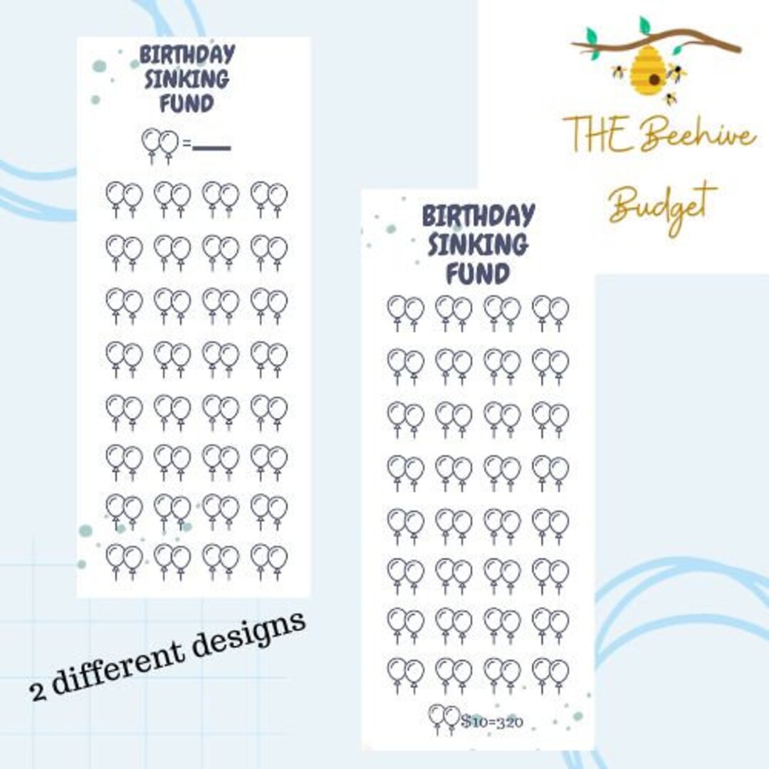 Digital Blue Birthday Sinking Fund. A6 Binder, Debt Free, Cash ...