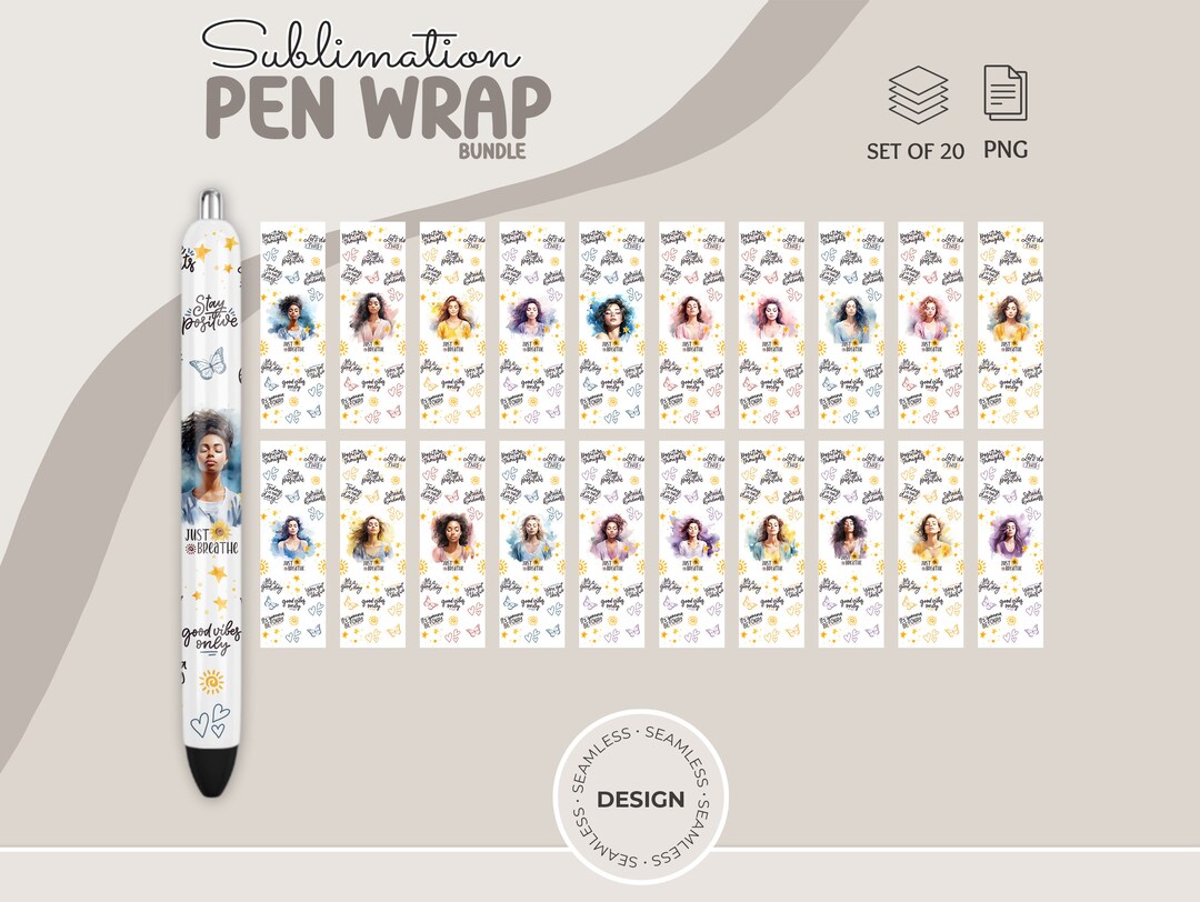 Daily Affirmations Pen Wrap, Self-love Gift for Woman, Seamless ...