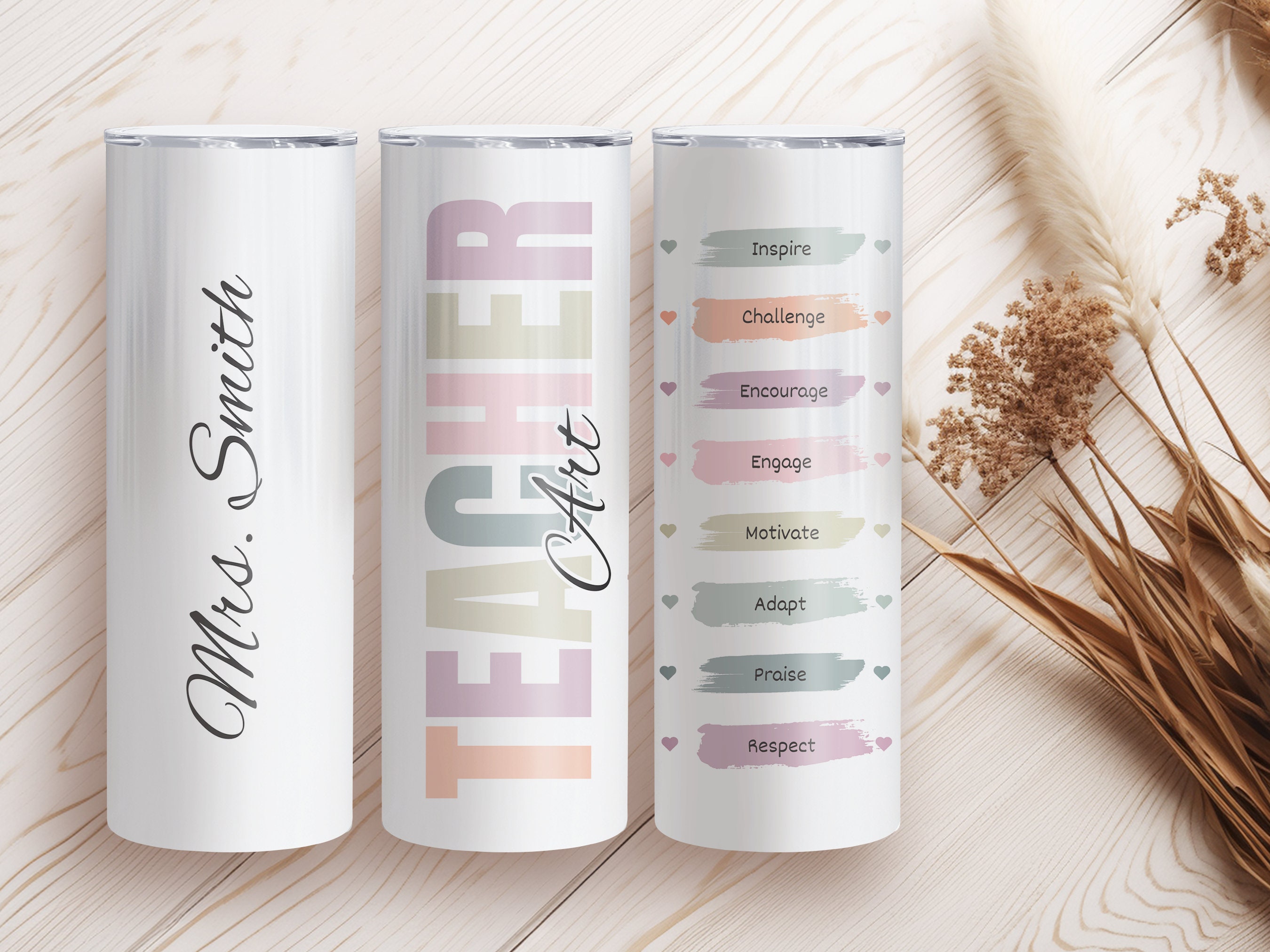 Editable Teacher Tumbler Wrap, Custom Personalized Gift for Teacher ...