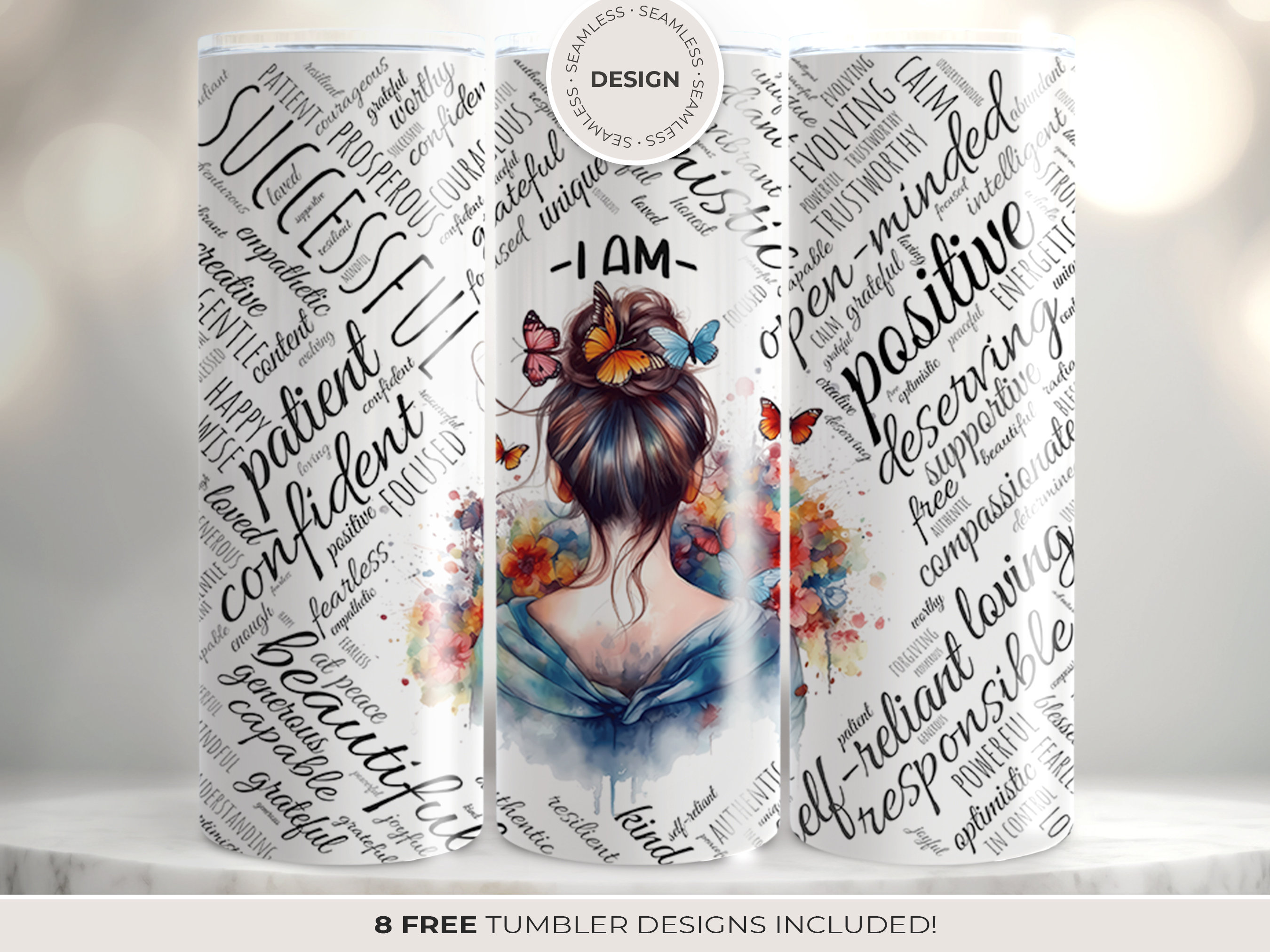 Daily Affirmations Tumbler Wrap Template Self Love T Sublimation
