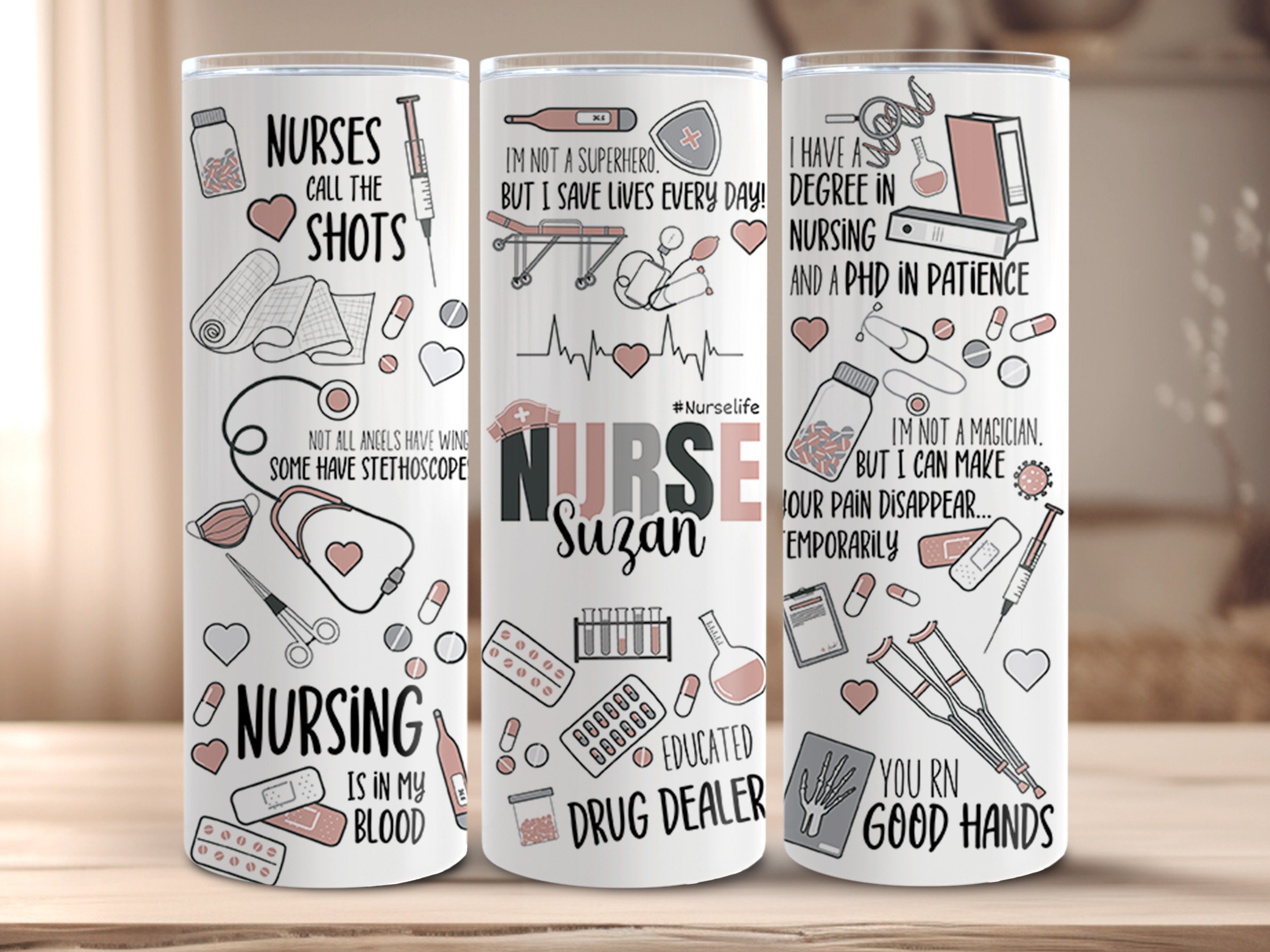 Editable Funny Nurse Tumbler Wrap, Gift for Nurse, Custom Name ...