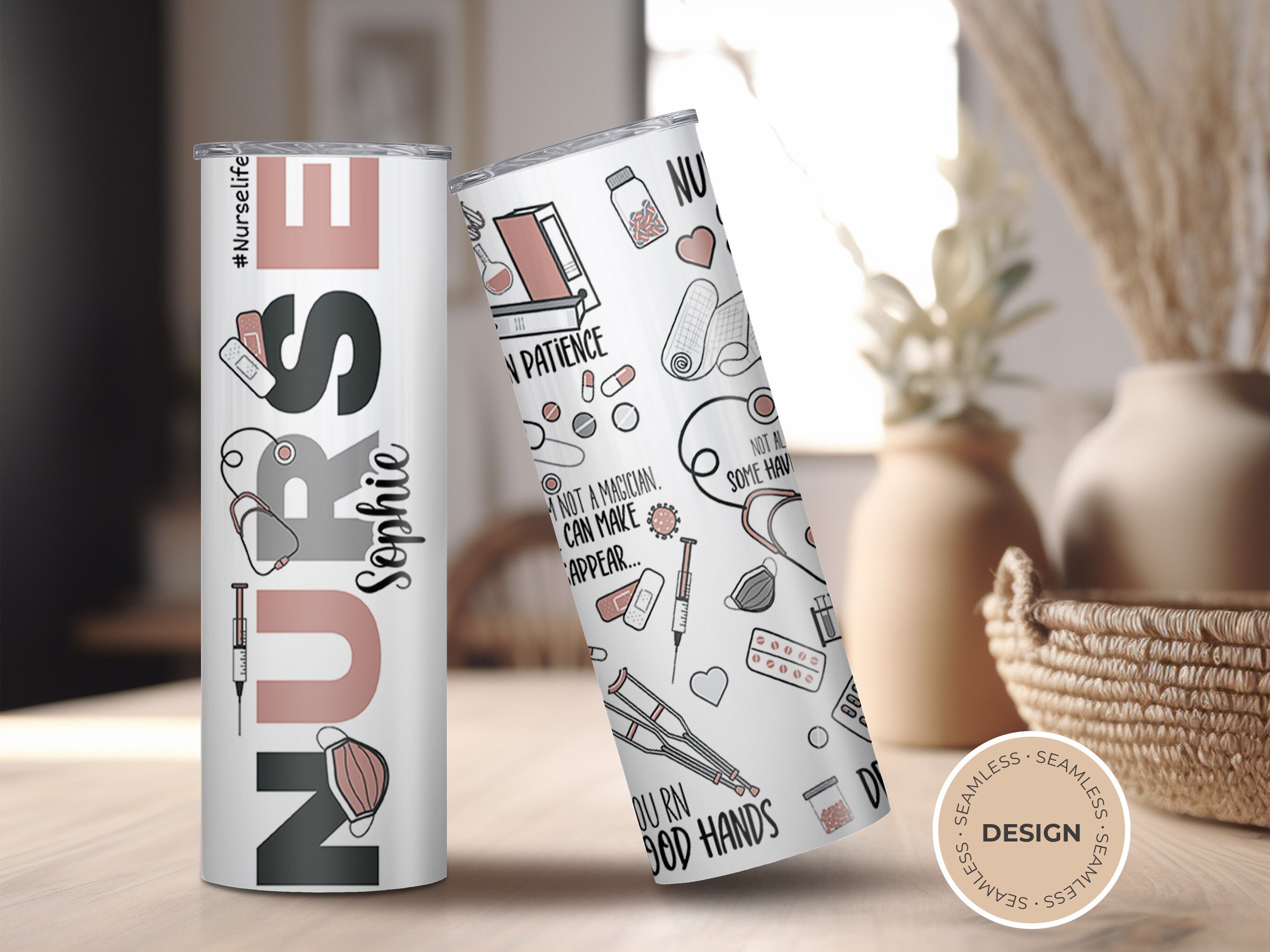 Funny Nurse Tumbler Wrap, Gift for Nurse, Custom Name Sublimation ...