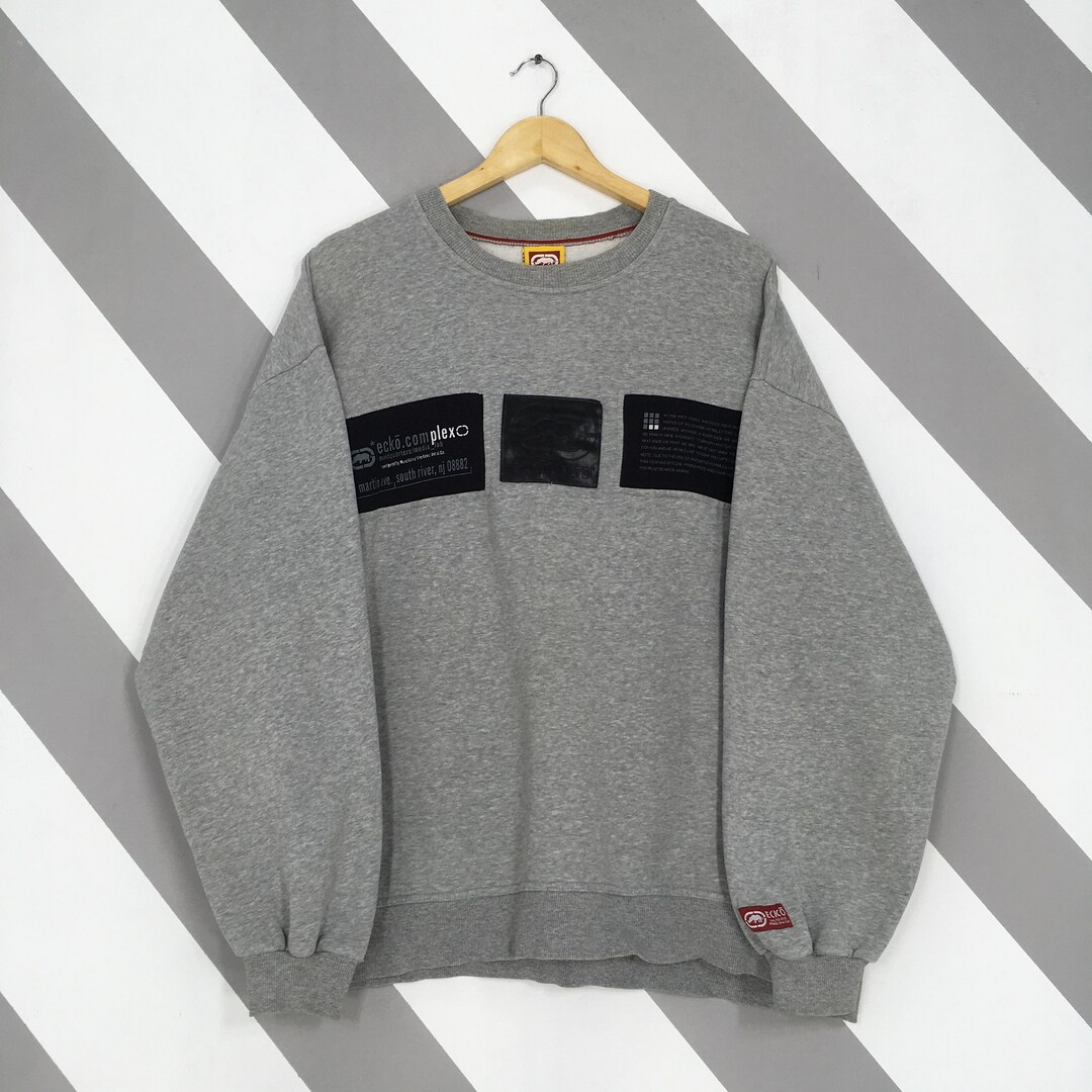 Vintage Ecko Function Unltd Gray Sweatshirt Xlarge Ecko Function Printed Hip Hop Crewneck Ecko ...
