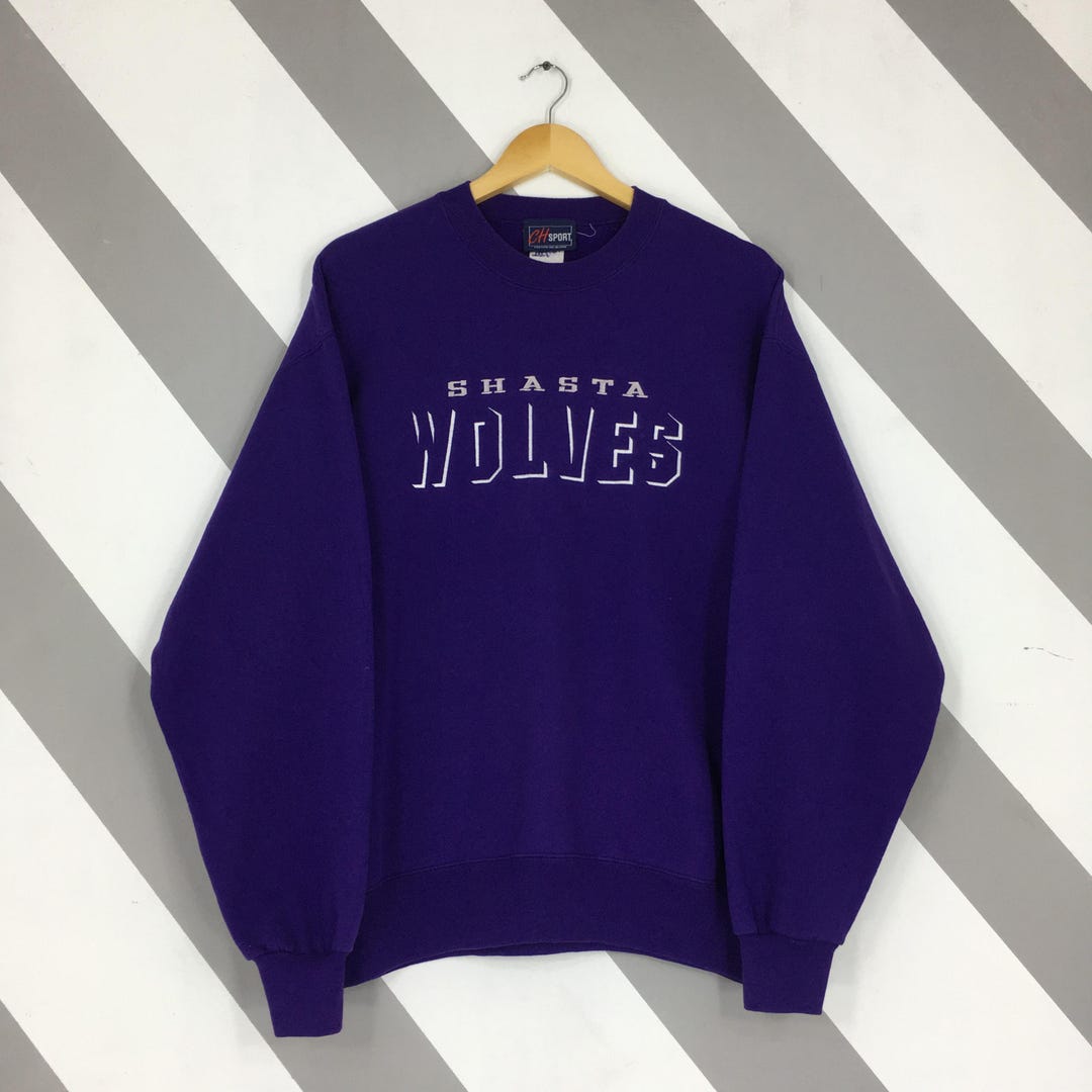 Vintage Shasta High School Purple Sweatshirt Large Shasta Wolves ...