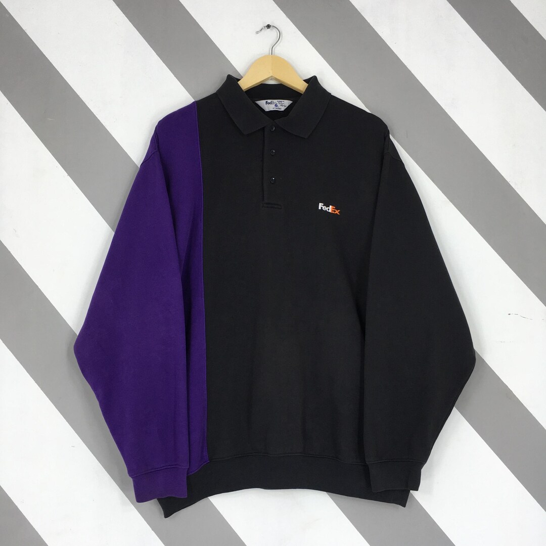 Vintage Y2K Fedex Express Button Sweatshirt Xlarge Fedex Express ...
