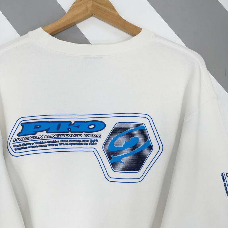 Vintage Piko Hawaiian Longboard Wear Sweatshirt Large Piko Surfing Hawaii Beach Crewneck Piko ...