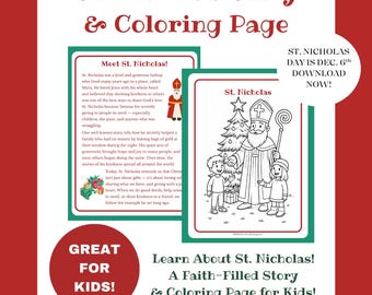 St. Nicholas Coloring Page & Info Sheet | Christian Kids Printable ...
