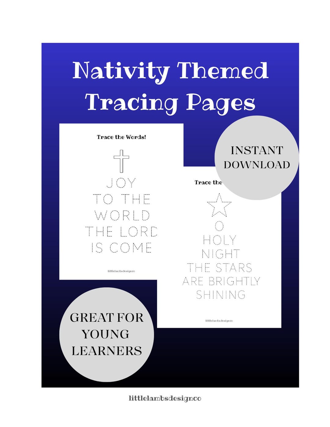 Christmas Tracing Worksheets for Kids | Nativity Tracing Pages ...