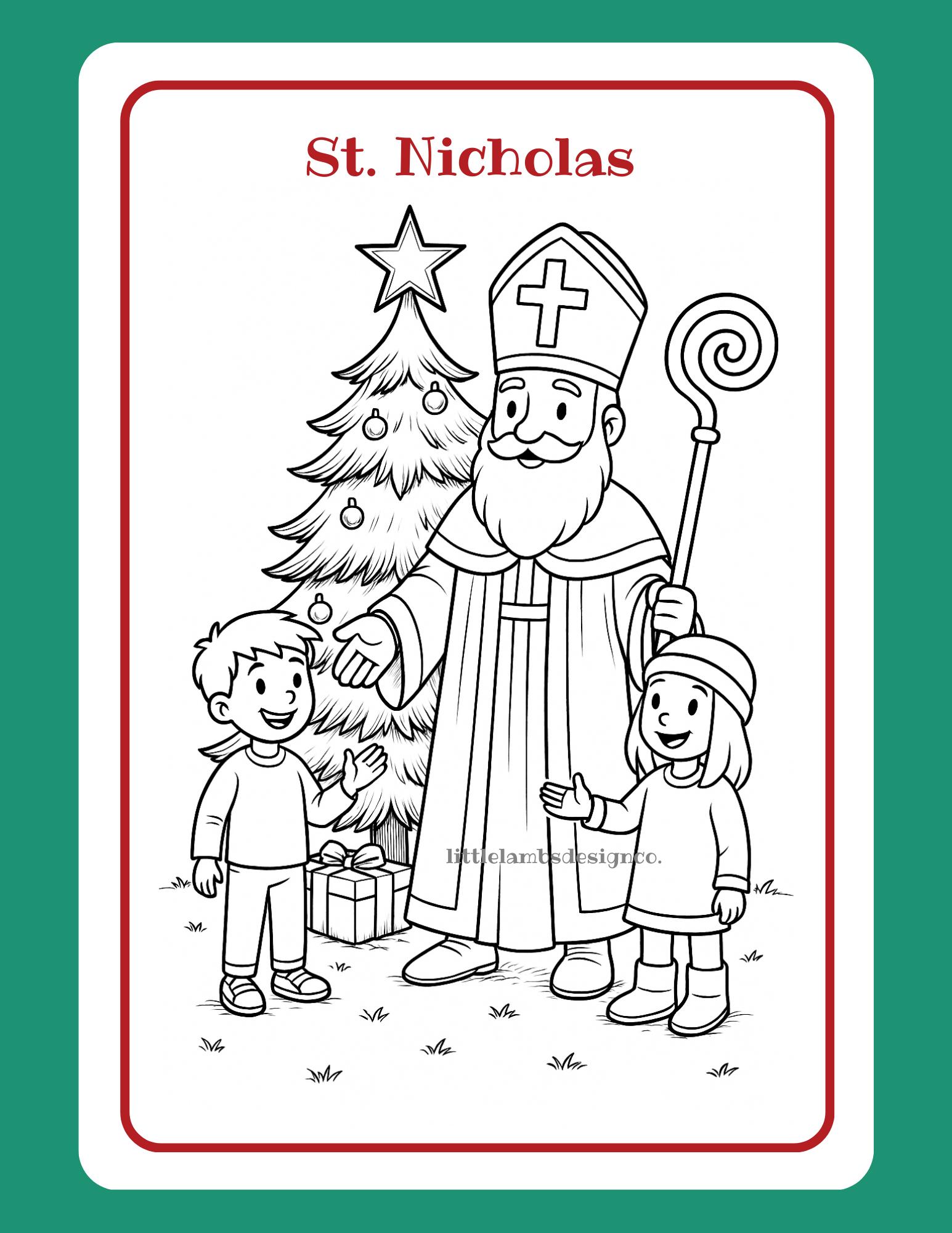St. Nicholas Coloring Page & Info Sheet | Christian Kids Printable ...