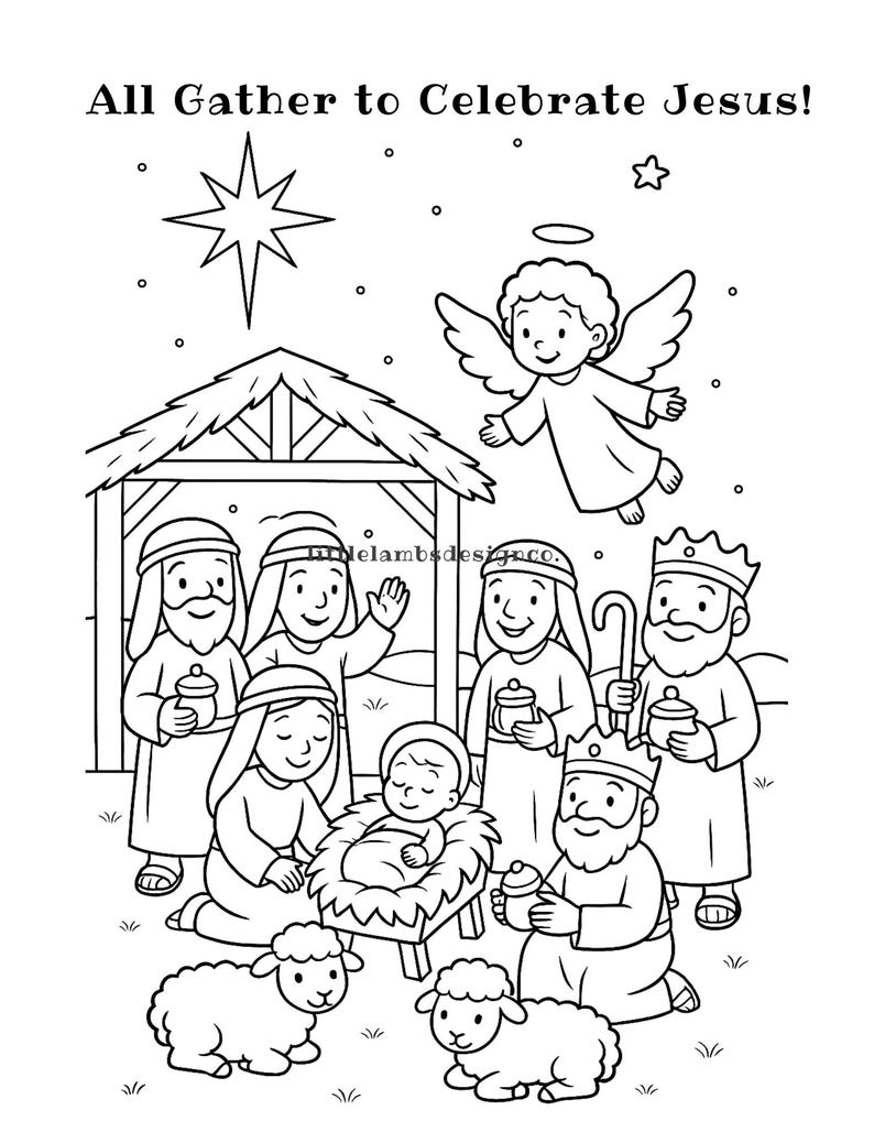 Kids' Nativity Story Coloring Pages | Catholic Christmas Birth of Jesus ...