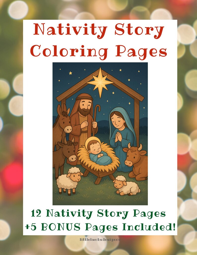 Kids' Nativity Story Coloring Pages | Catholic Christmas Birth of Jesus ...