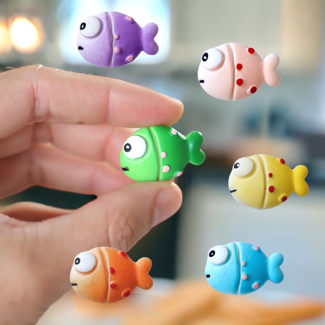 Cute Fish Magnets Set of 6 Pcs, Whiteboard Magnets, Stocking Stuffer ...