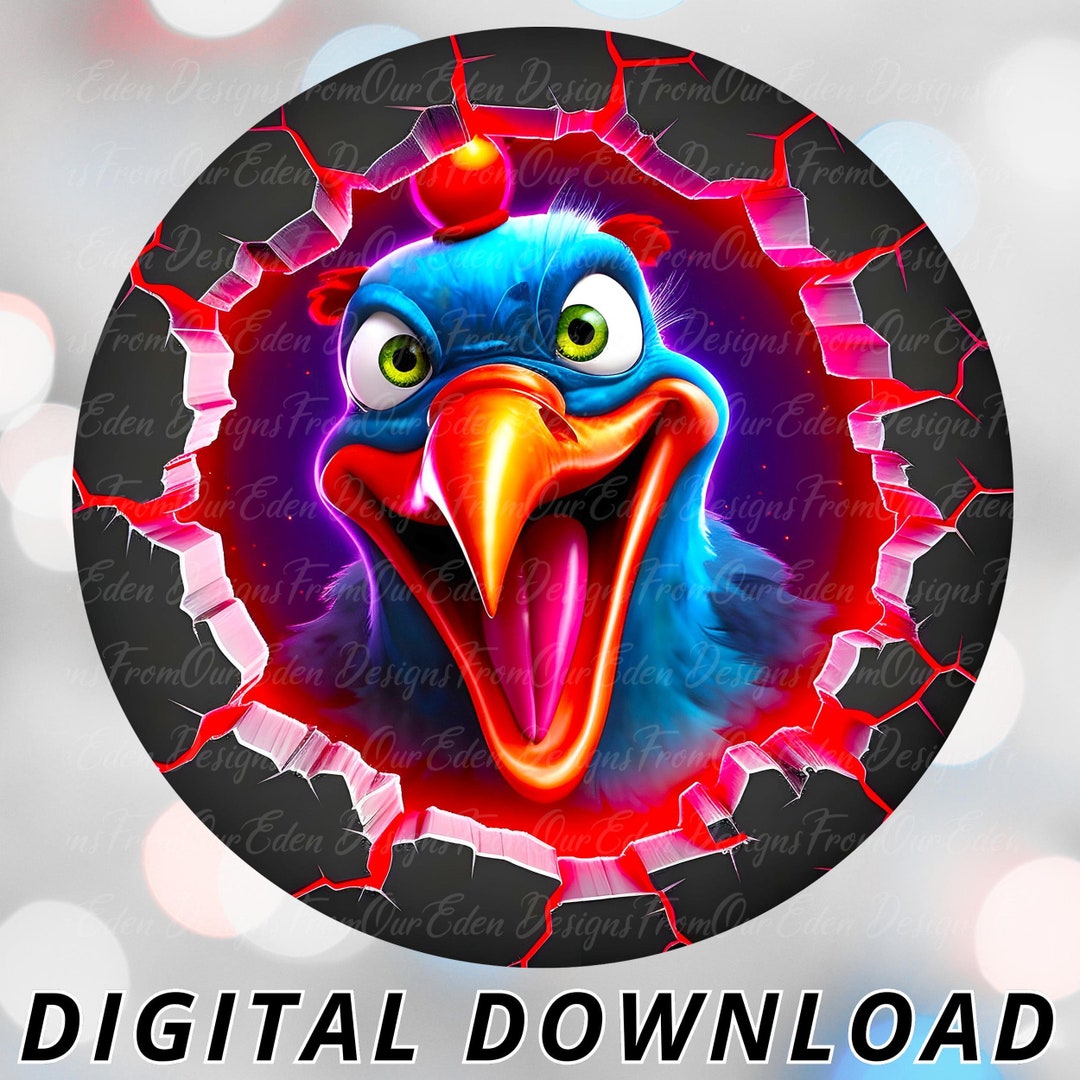 3D Duck Break Through PNG, Sublimation Cute Christmas Ornaments, Round ...