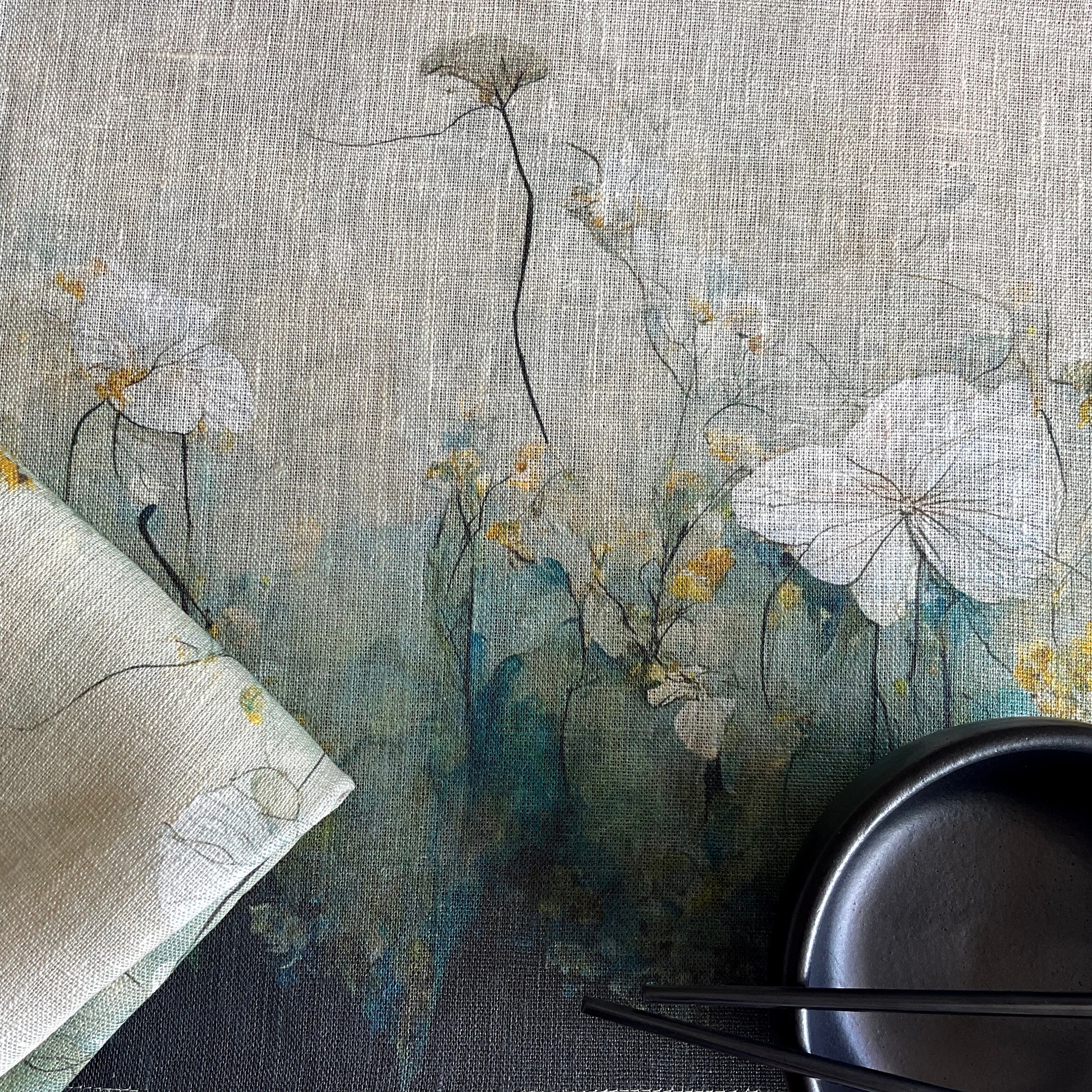 Elegant Japanese Calligraphy-inspired Linen Napkins, 100% Pure Linen ...