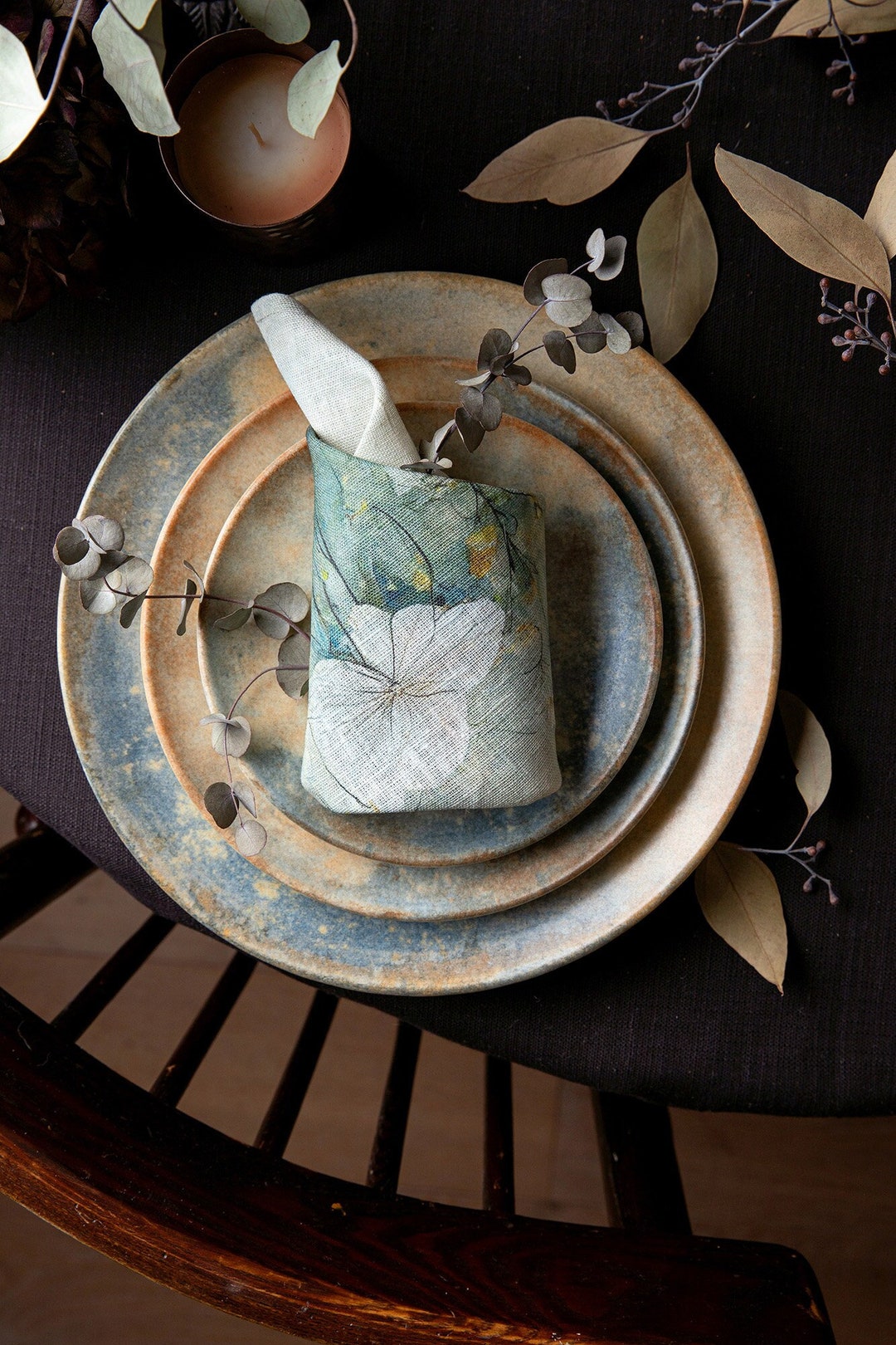 Elegant Japanese Calligraphy-inspired Linen Napkins, 100% Pure Linen ...