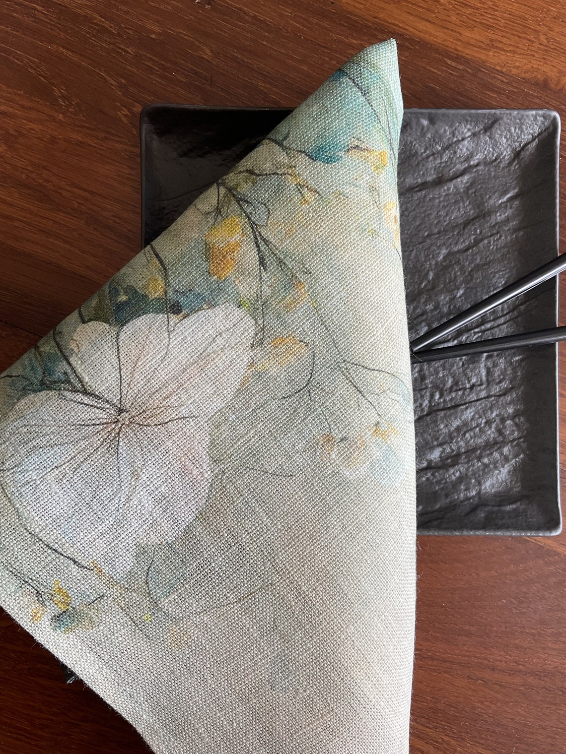Elegant Japanese Calligraphy-inspired Linen Napkins, 100% Pure Linen ...