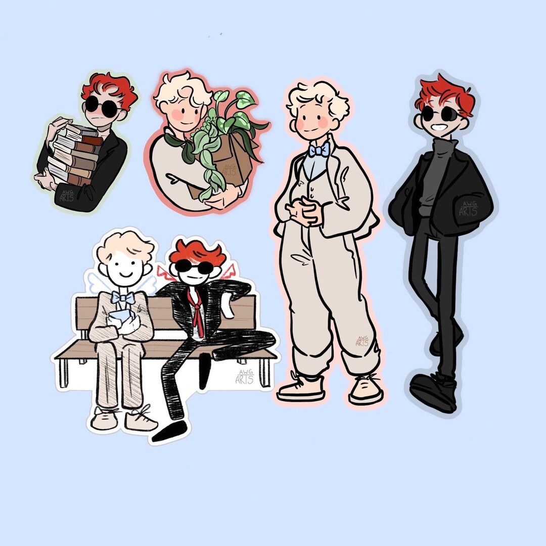 Good Omens Stickers!- Crowley and Aziraphale, Ineffable Husbands - Etsy
