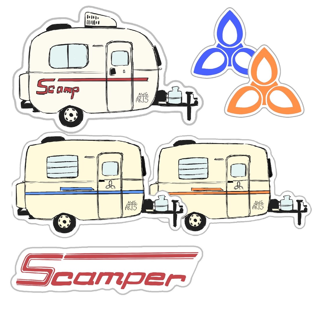 Camping Stickers!- Camping, Campers, Trillium, Scamp - Etsy