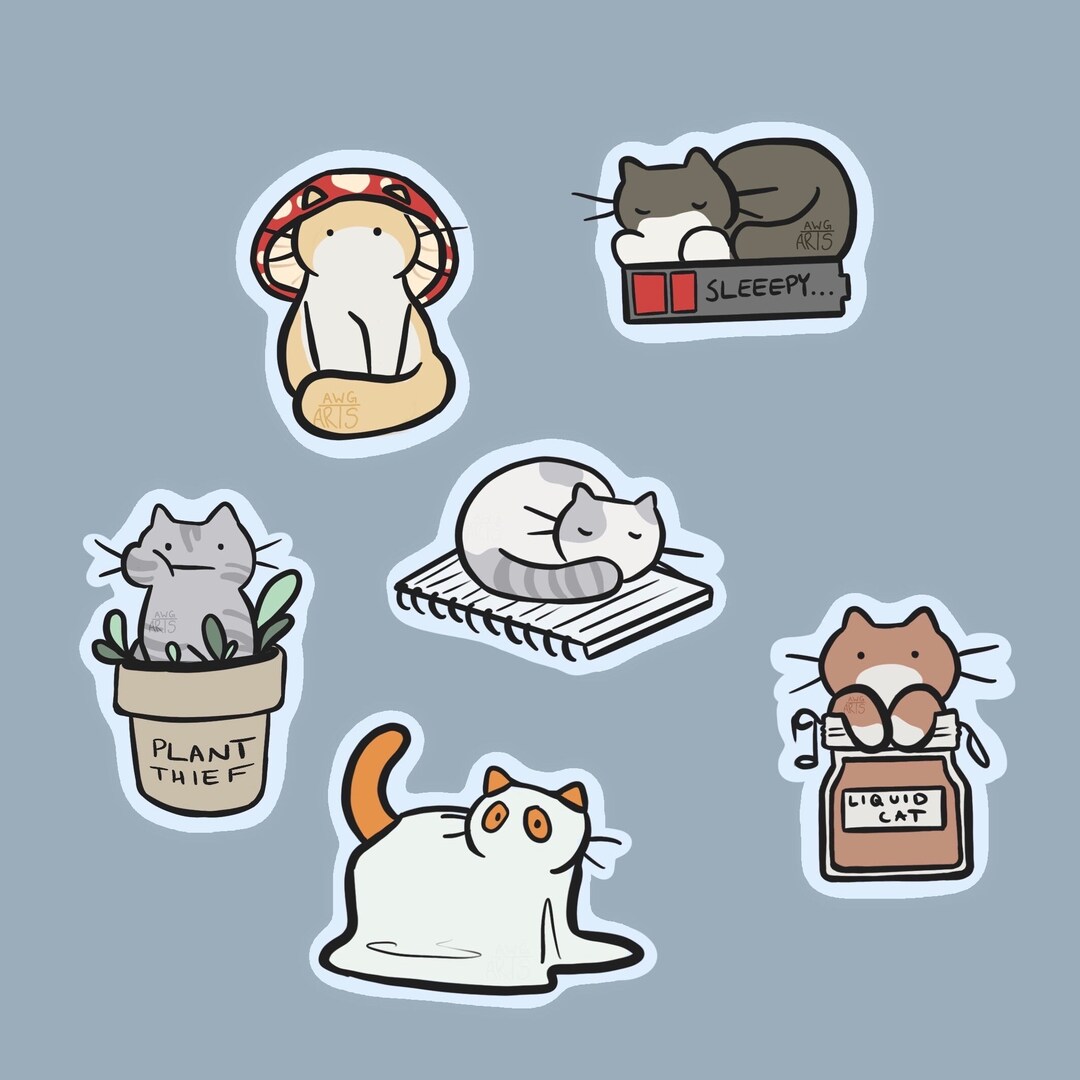 Silly Cats Stickers - Etsy