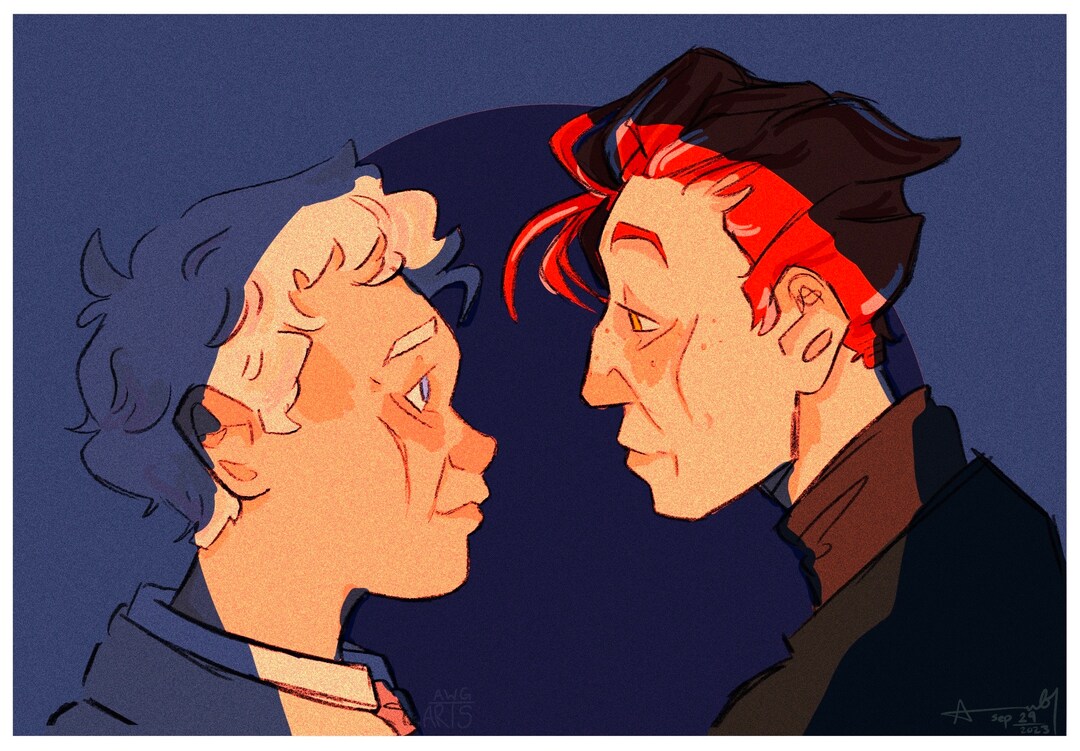 Good Omens Art Print Aziraphale Crowley Aziracrow - Etsy