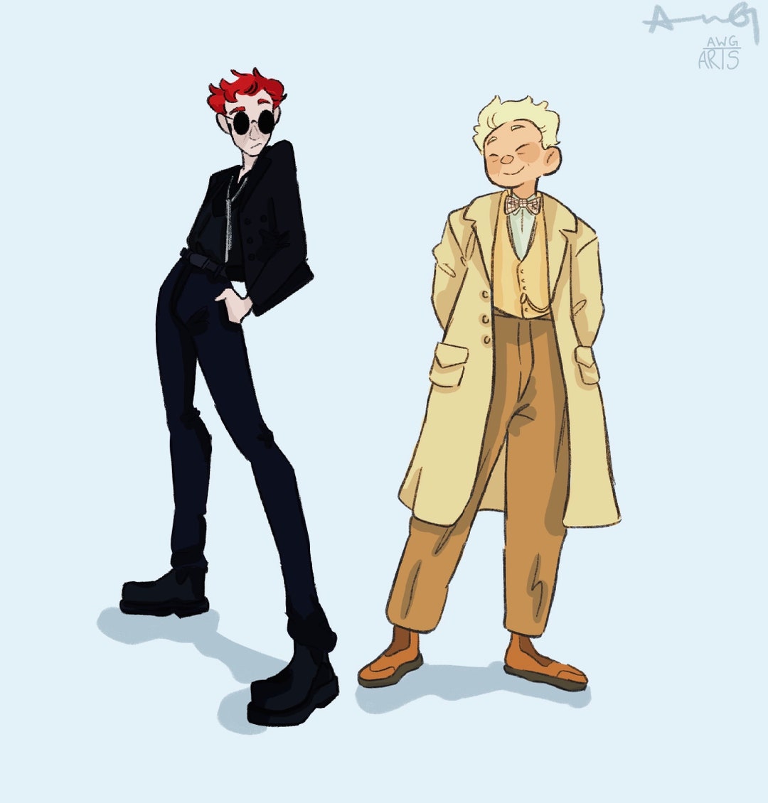 Good Omens Art Print Aziraphale Crowley Aziracrow - Etsy