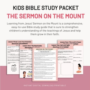 Sermon on the Mount, Kids Bible Study, Bible Study Guide, Bible Study ...