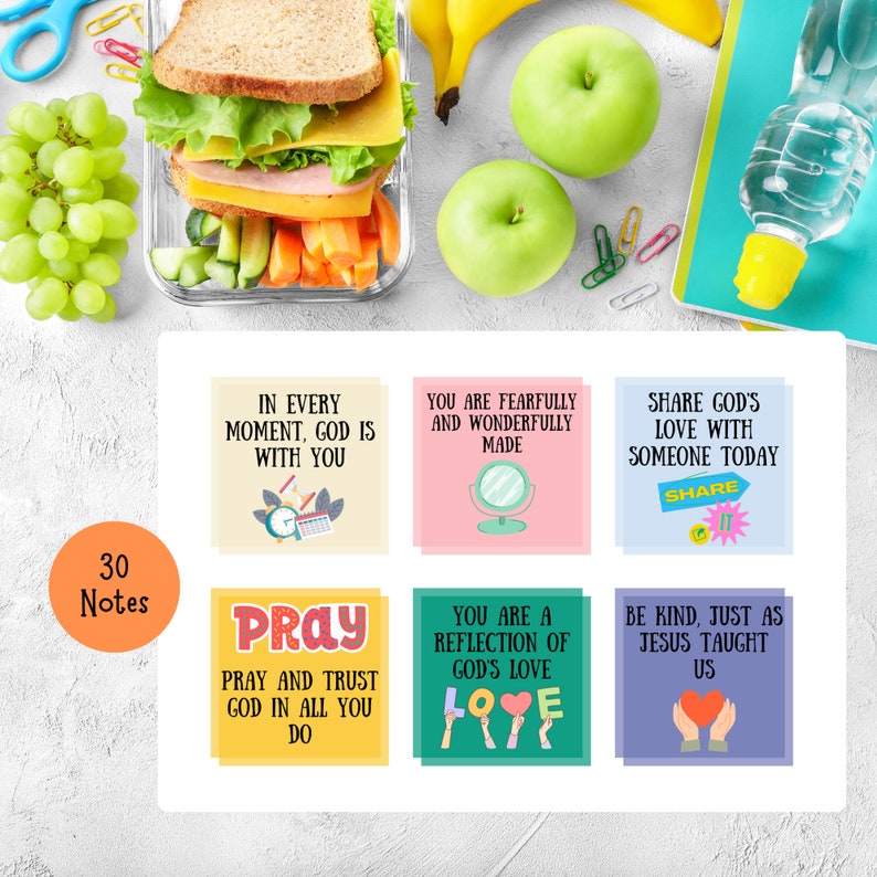 Lunchbox Notes, Faith Lunch Box Notes, Lunch Notes, Back to School ...